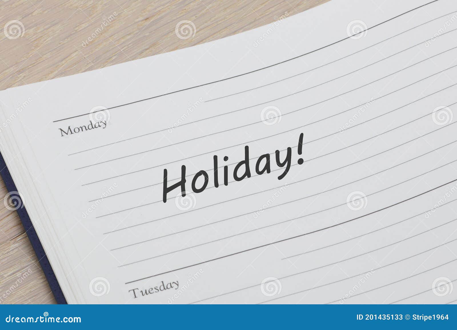 Holiday Reminder Note in a Diary Page Stock Image - Image of monthly ...