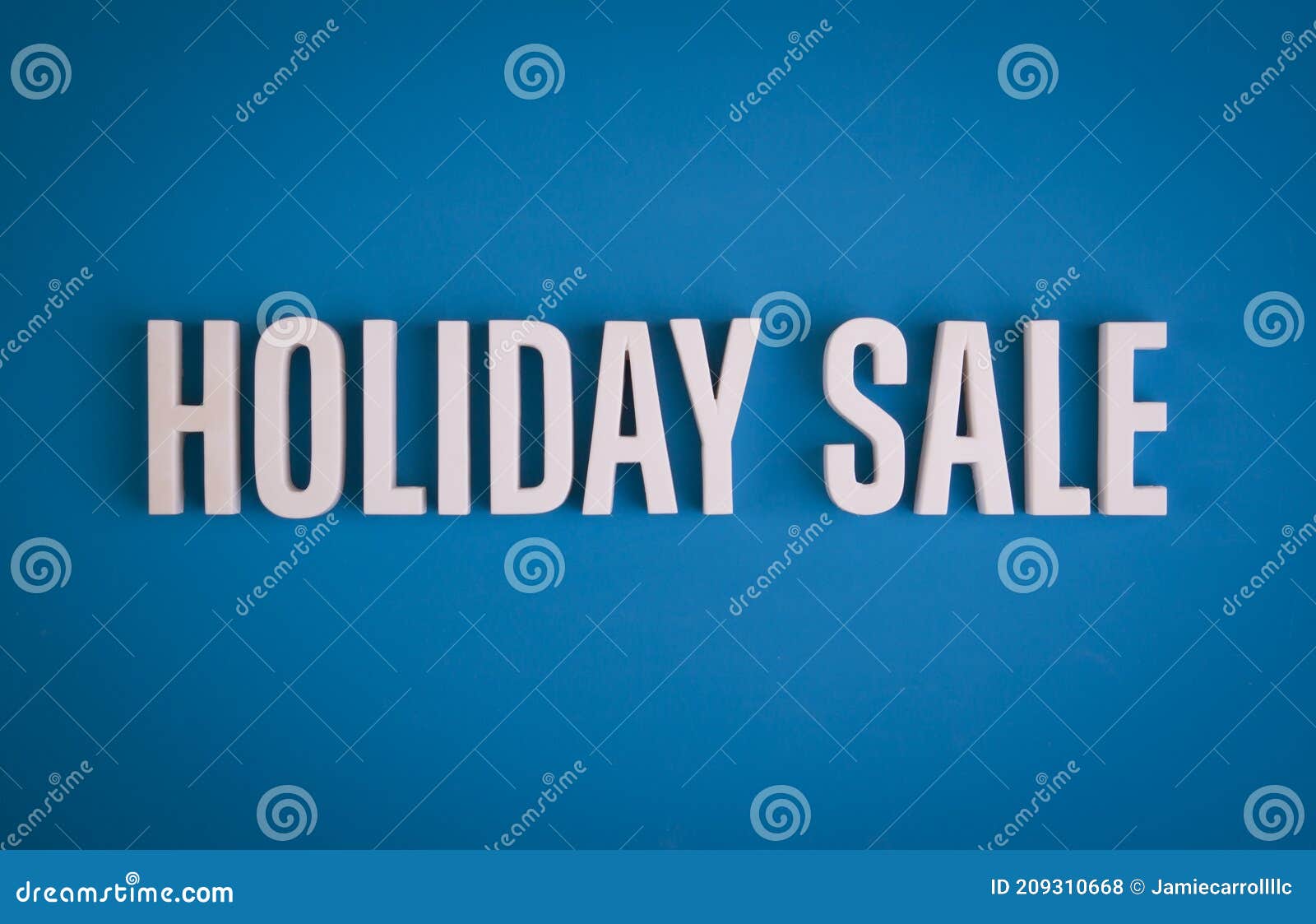 Holiday Sale Sign Lettering on Blue Background Stock Illustration ...