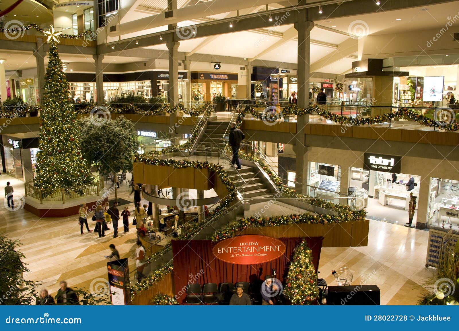 Holiday shopping mall editorial stock photo. Image of decoration - 28022728
