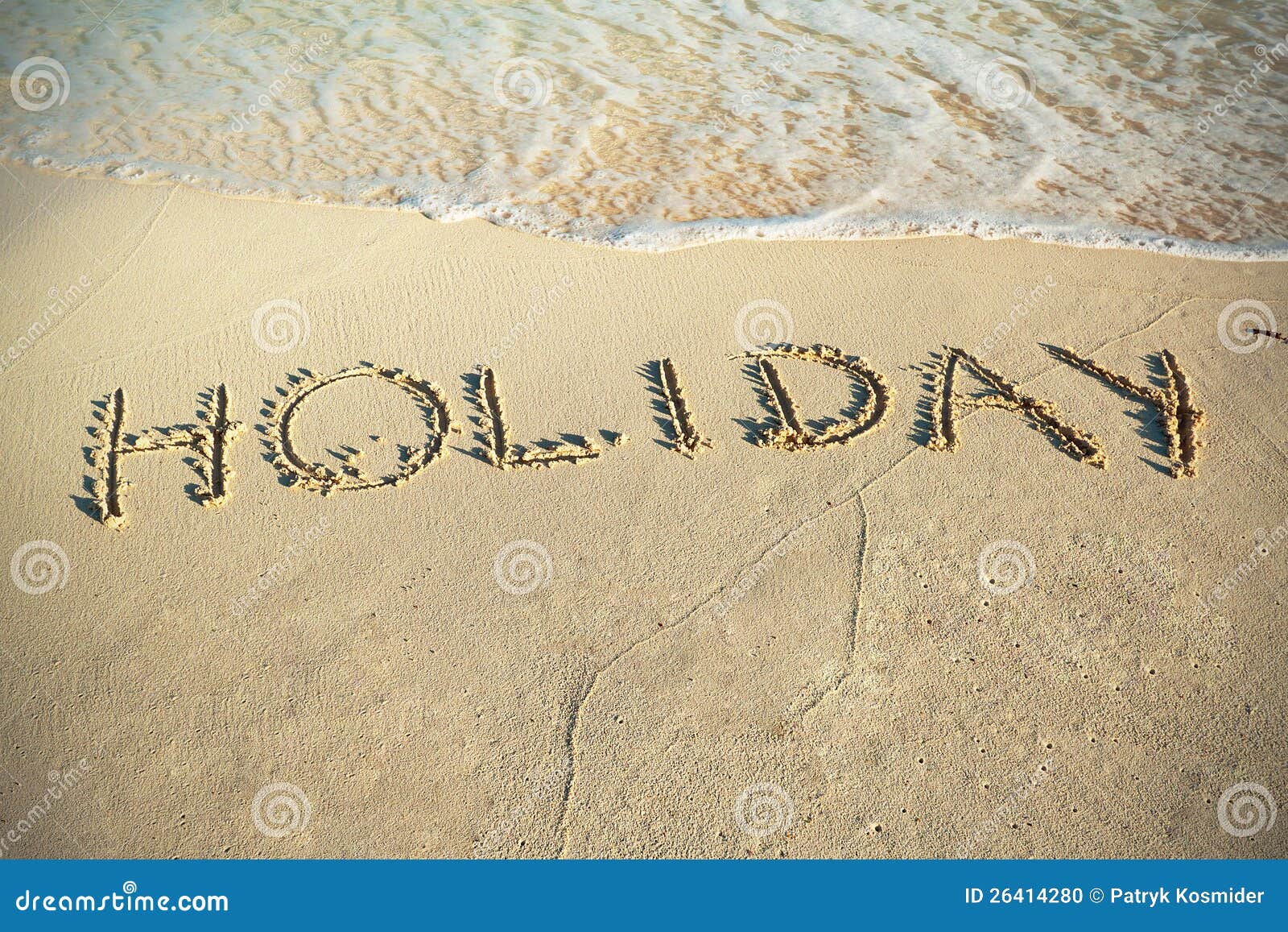 Holiday Sign on the Beach of Caribbean Sea Stock Photo - Image of ...