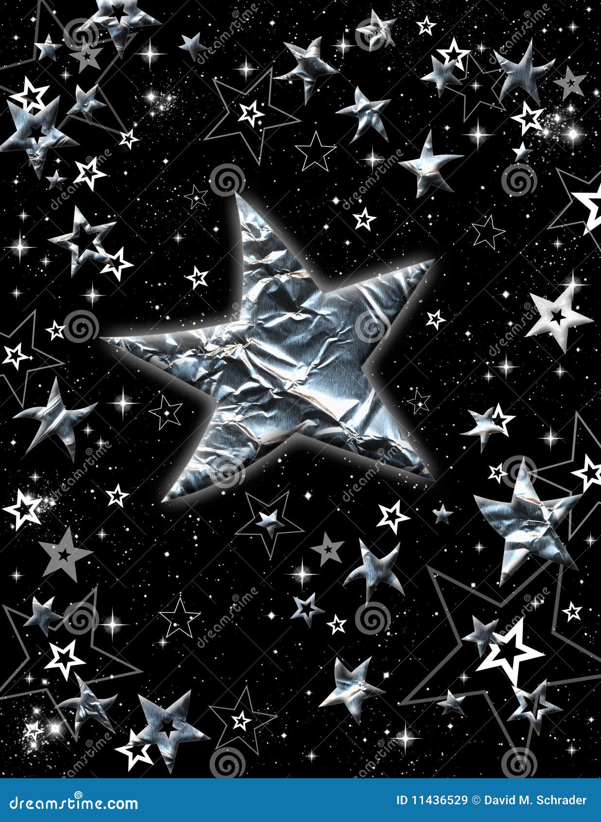 Holiday Silver Stars stock illustration. Illustration of decoration ...