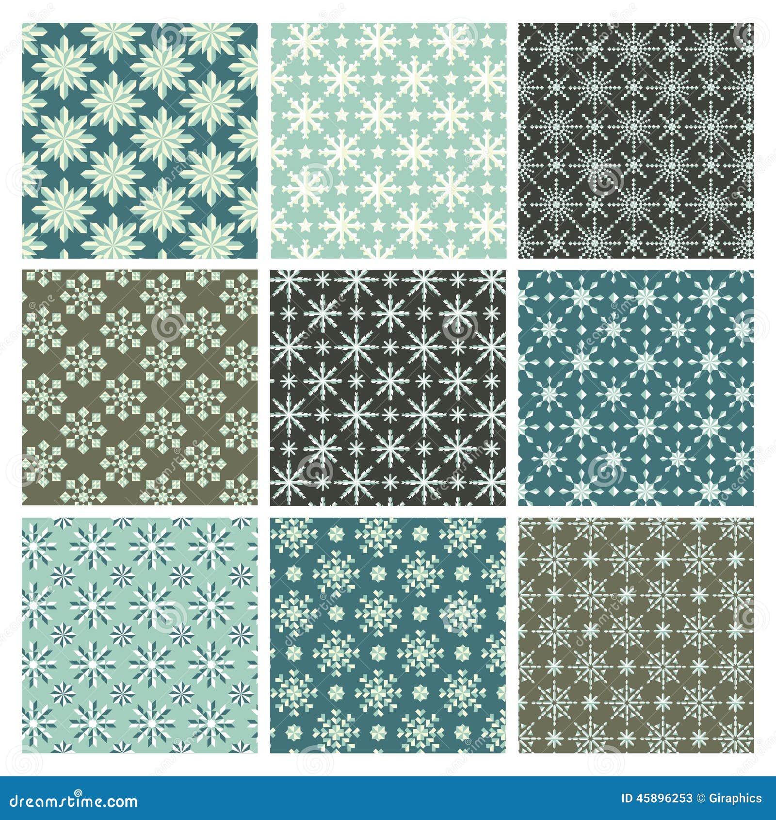 Holiday Snowflake Pattern Set Stock Vector - Illustration of isolated ...
