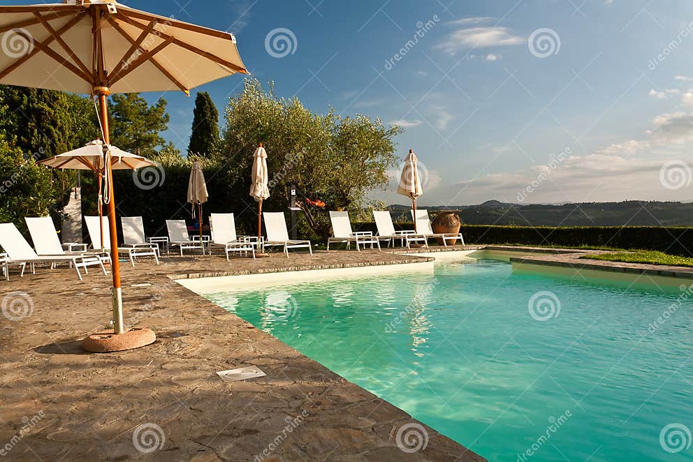 Holiday Swimming Pool stock photo. Image of evening, landscape - 20482578