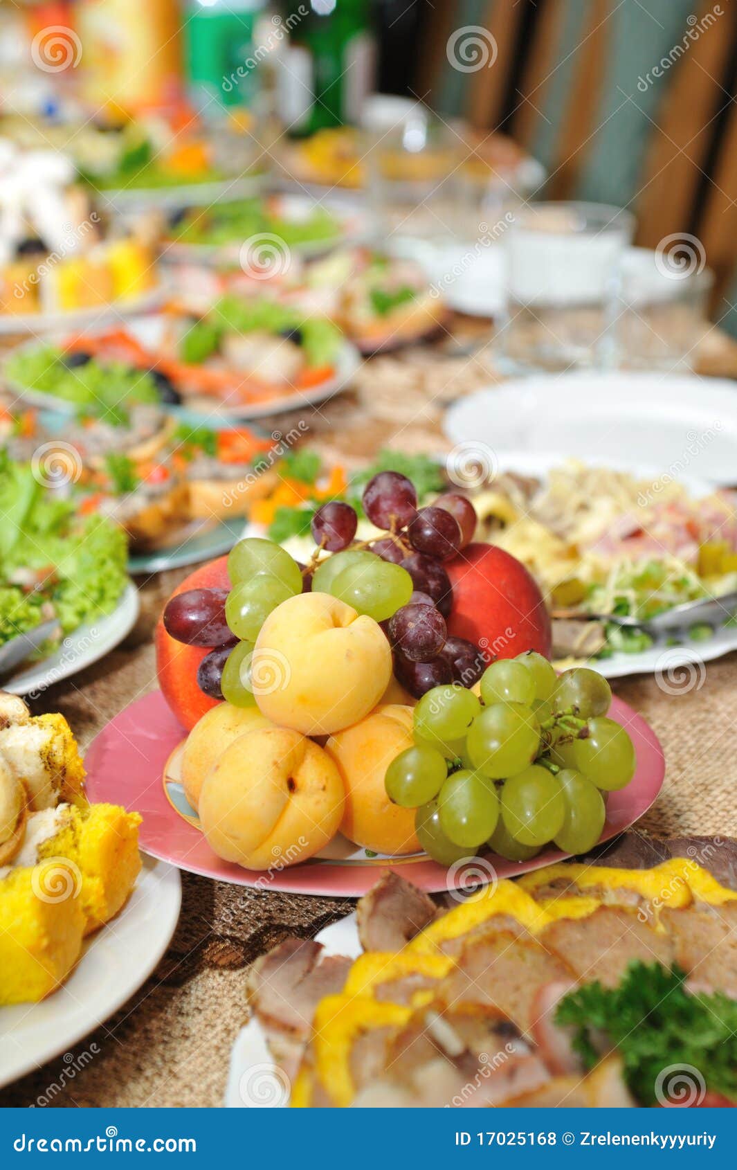 Holiday Table with Tasty Food Stock Photo - Image of salad, refreshment ...