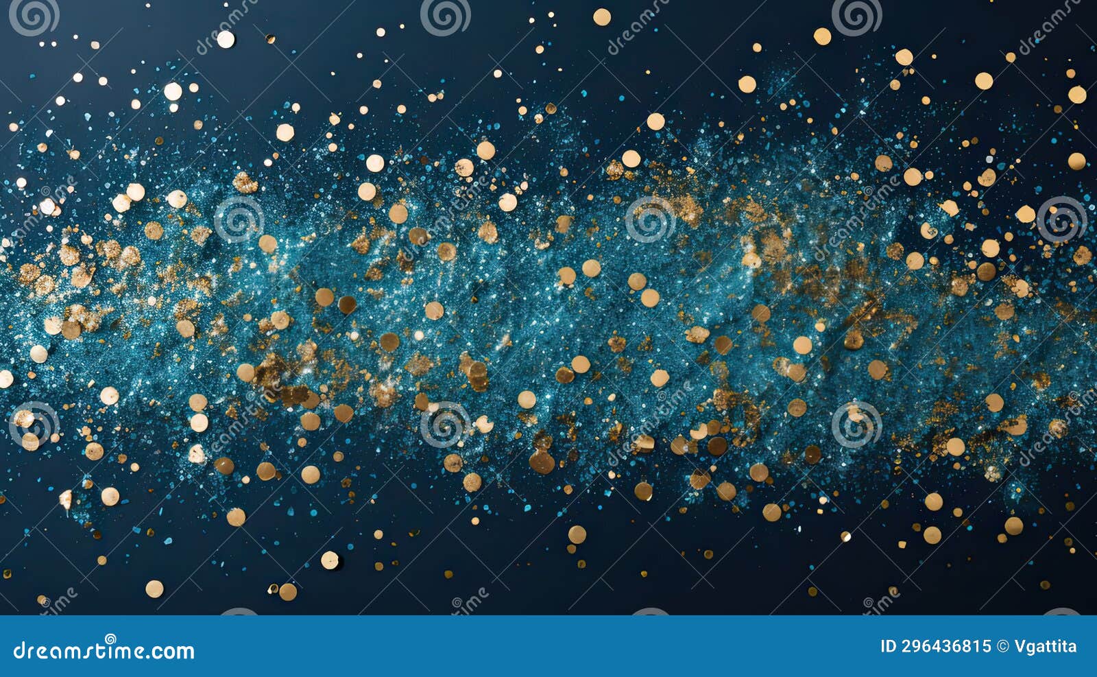 Holiday Template Background with Gold Confetti on Blue Stock Image ...