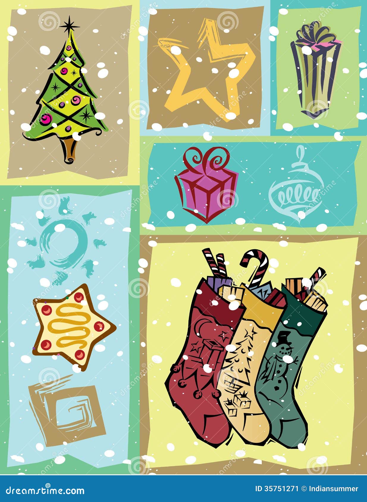 Holiday vector collage stock vector. Illustration of vector - 35751271