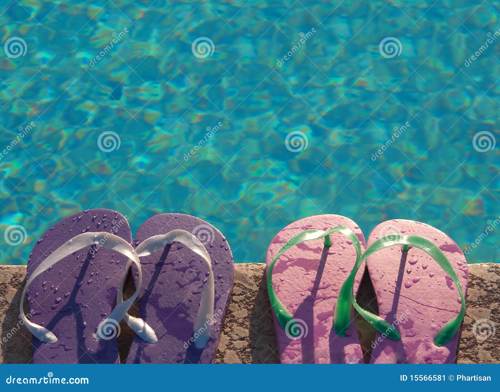 Holiday Weekend Fun beside Swimming Pool Stock Image - Image of shoes ...
