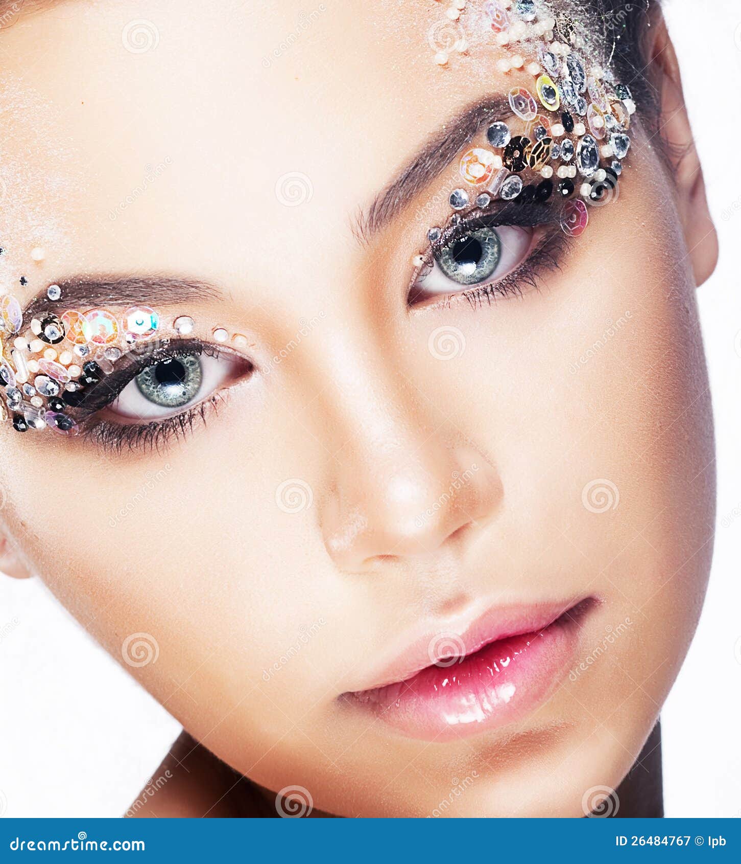 Holiday Woman Face - Bright Make Up Stock Image - Image of festive ...