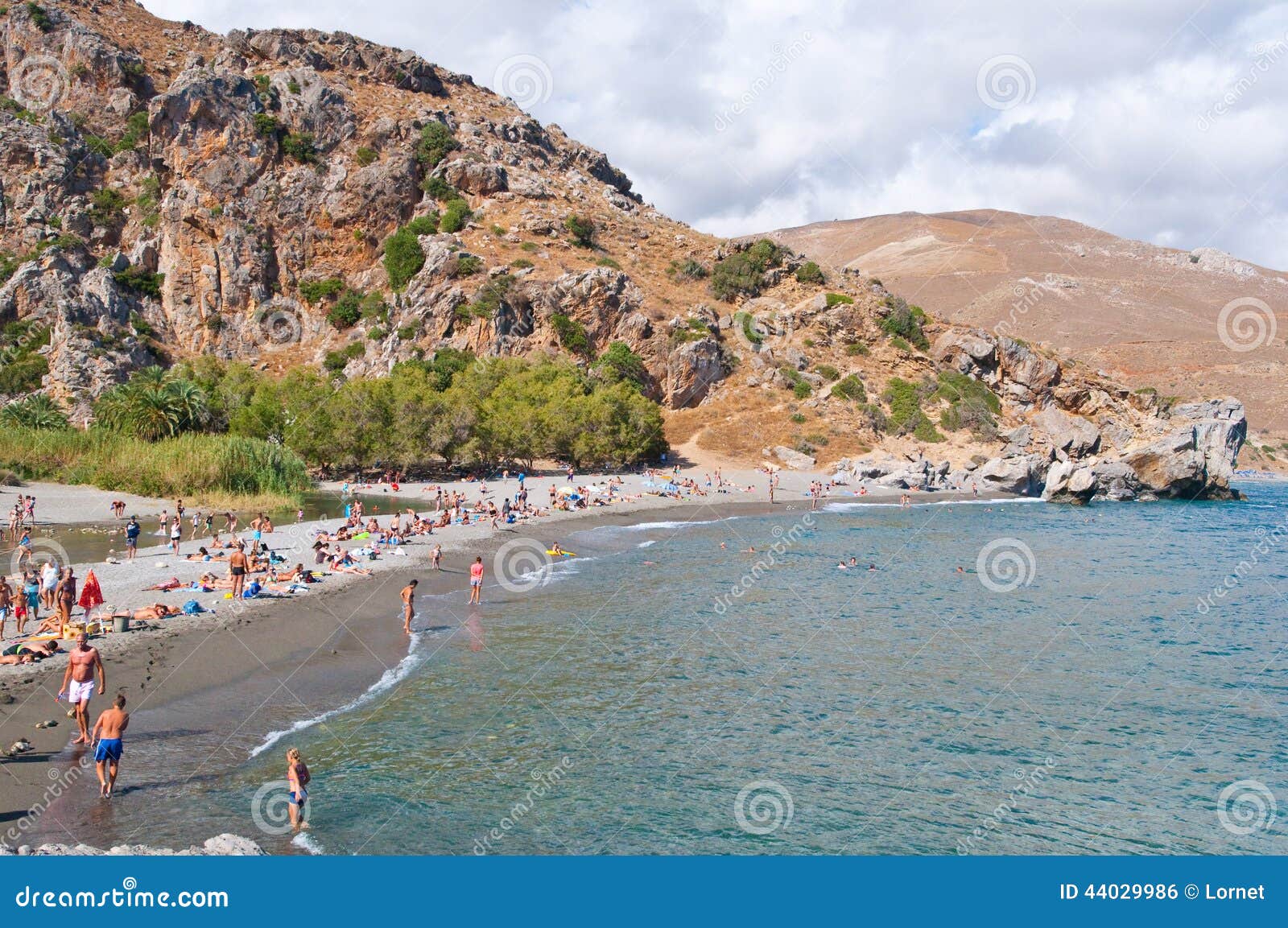 Holidaymakers on the Preveli Beach. Crete, Greece. Editorial Photo ...