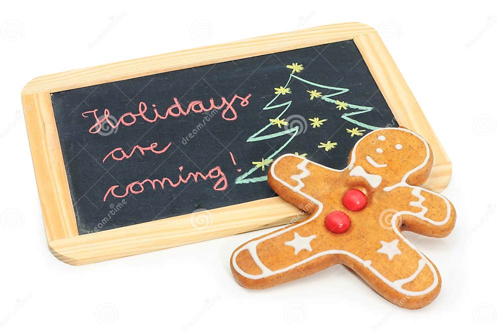 Holidays are coming stock image. Image of blackboard - 16801681