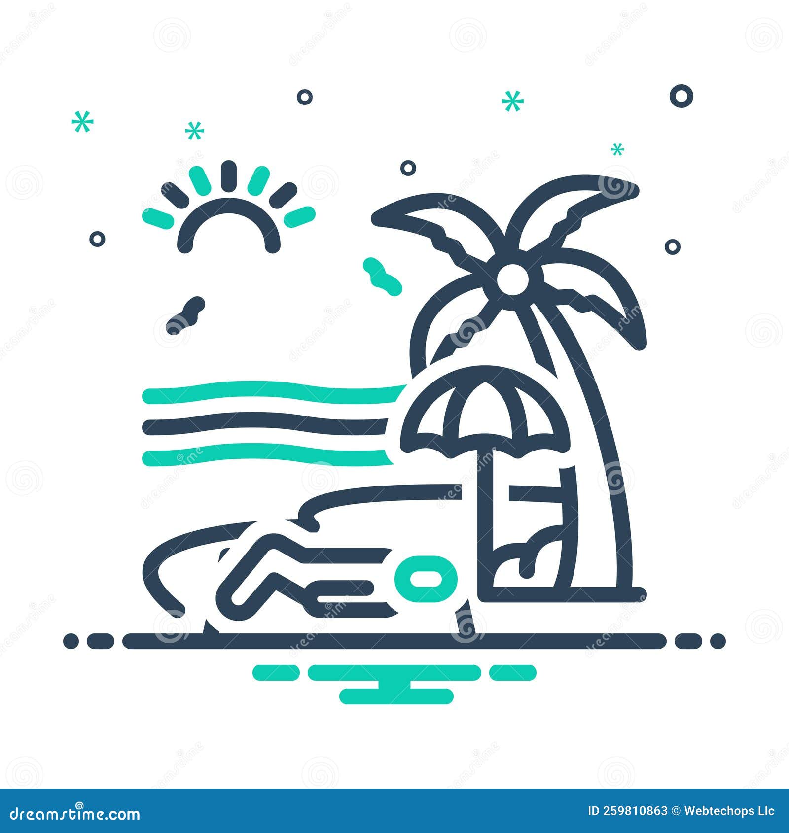 Mix Icon for Holidays, Vacation and Leave Stock Illustration ...