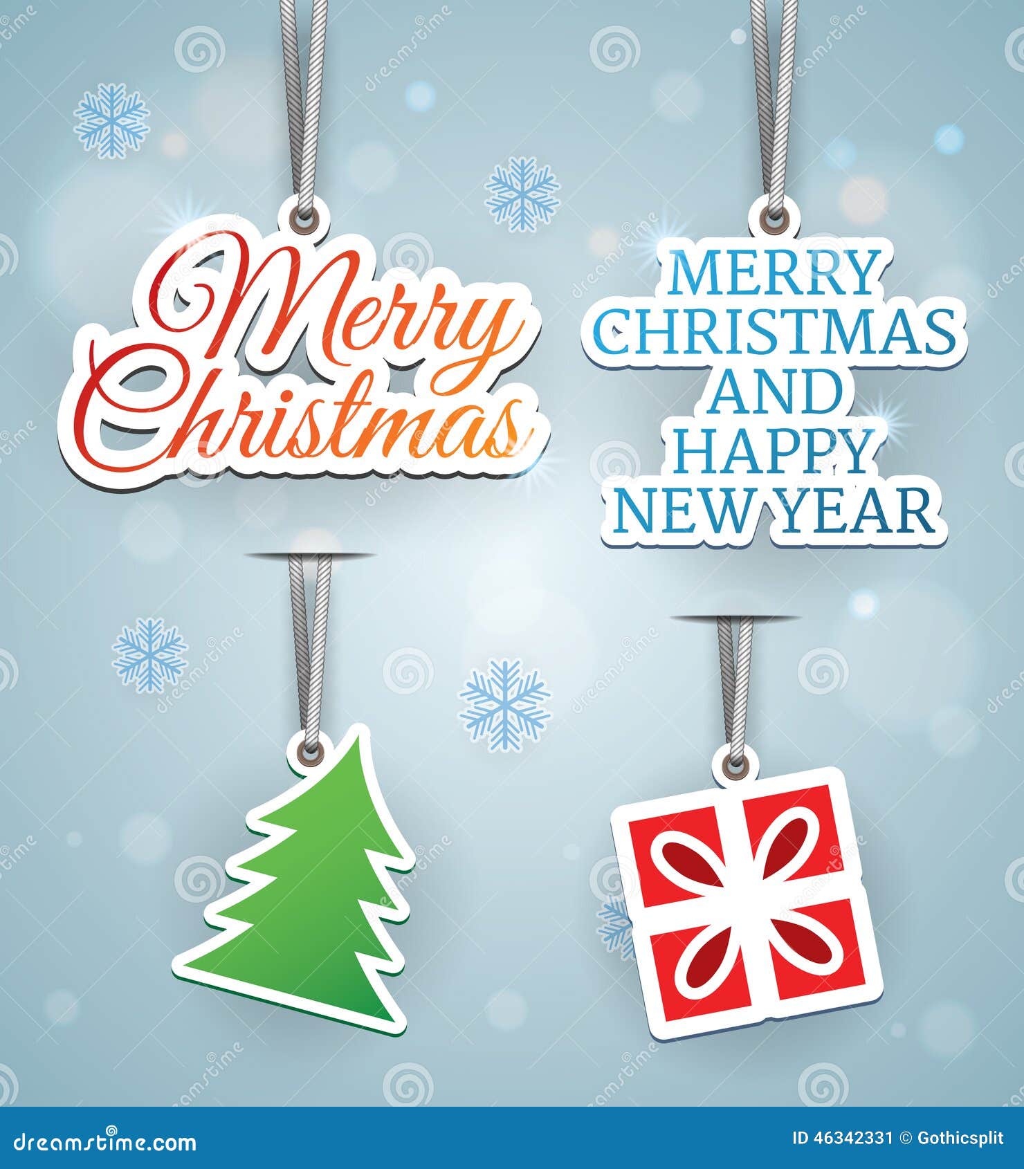 Holidays promo elements stock vector. Illustration of design - 46342331