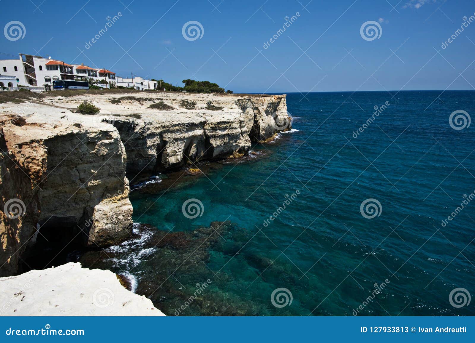 Salento, Italy stock image. Image of water, beach, rocks - 127933813