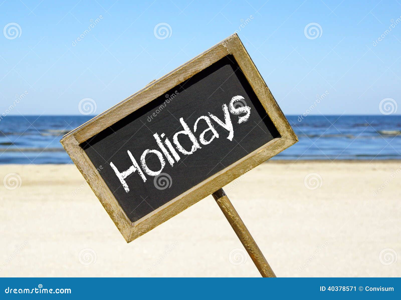 Holidays sign on a beach stock image. Image of holiday - 40378571