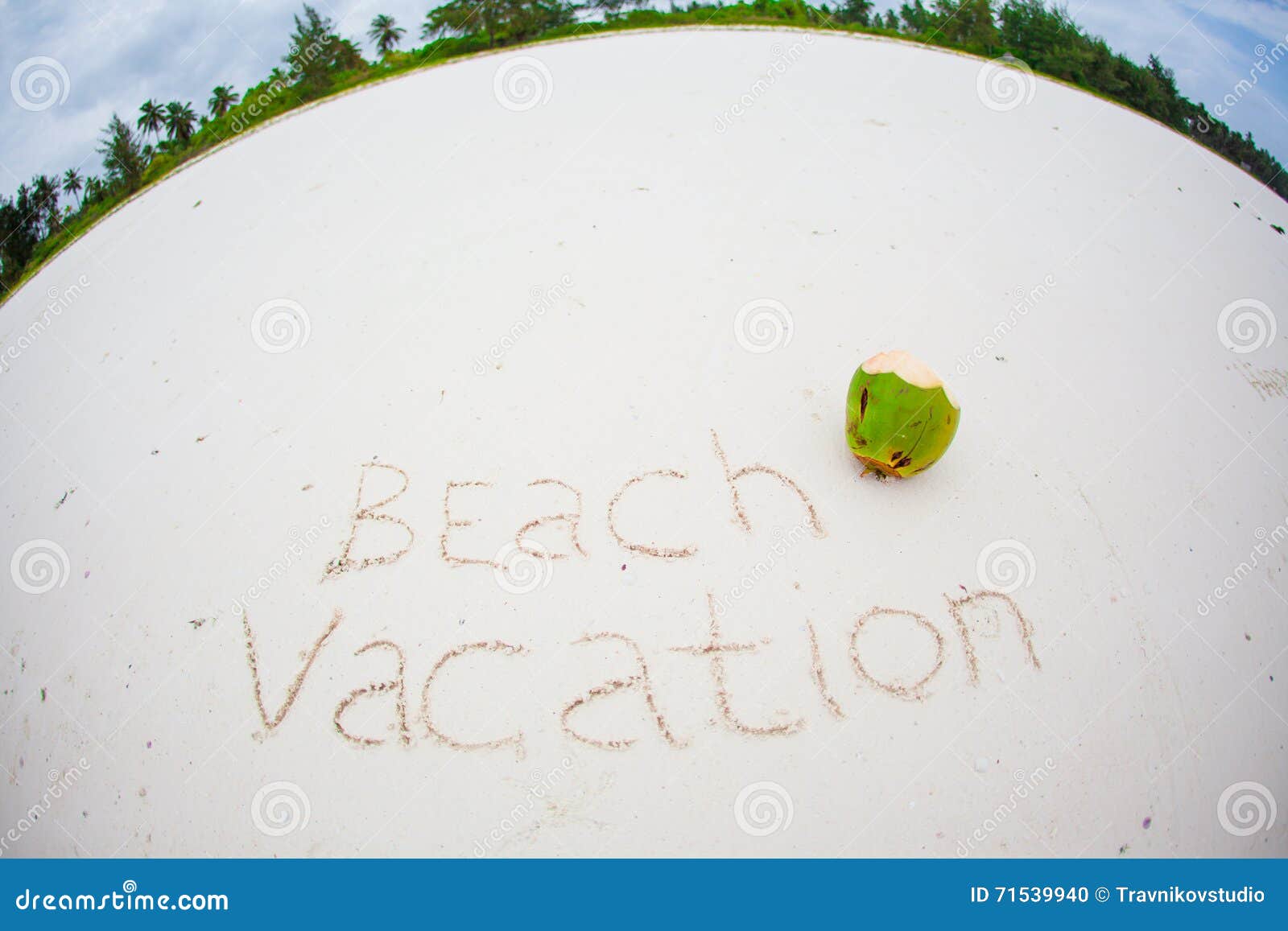 Holidays Summer Concept. the Word Beach Vacation Written on the Sand ...