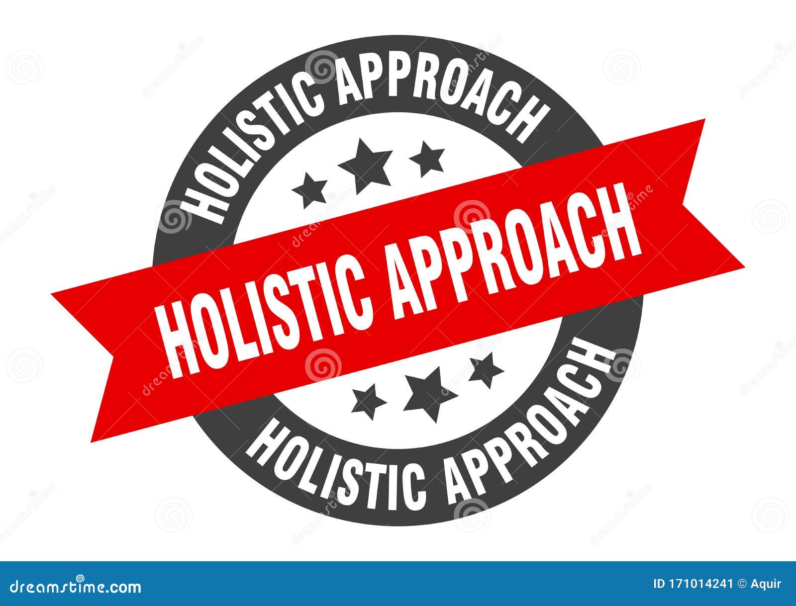 Holistic Approach Sign. Holistic Approach Round Ribbon Sticker Stock ...