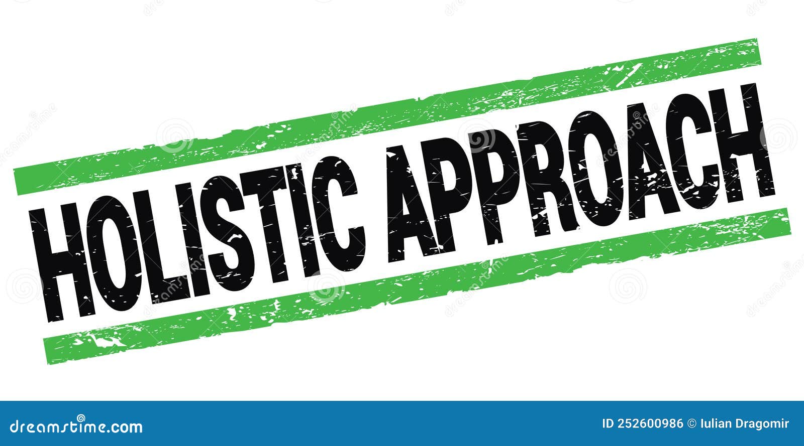 HOLISTIC APPROACH Text on Black-green Rectangle Stamp Sign Stock ...