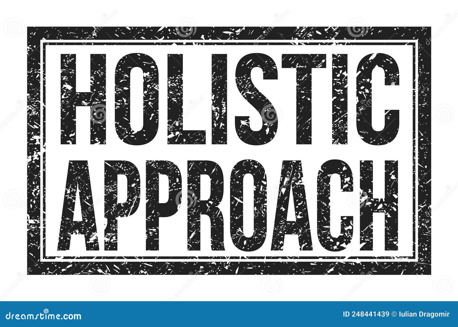 HOLISTIC APPROACH, Words on Black Rectangle Stamp Sign Stock ...
