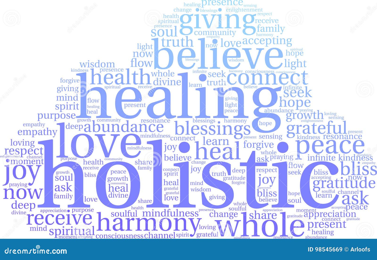 Holistic Word Cloud stock illustration. Illustration of flow - 98545669