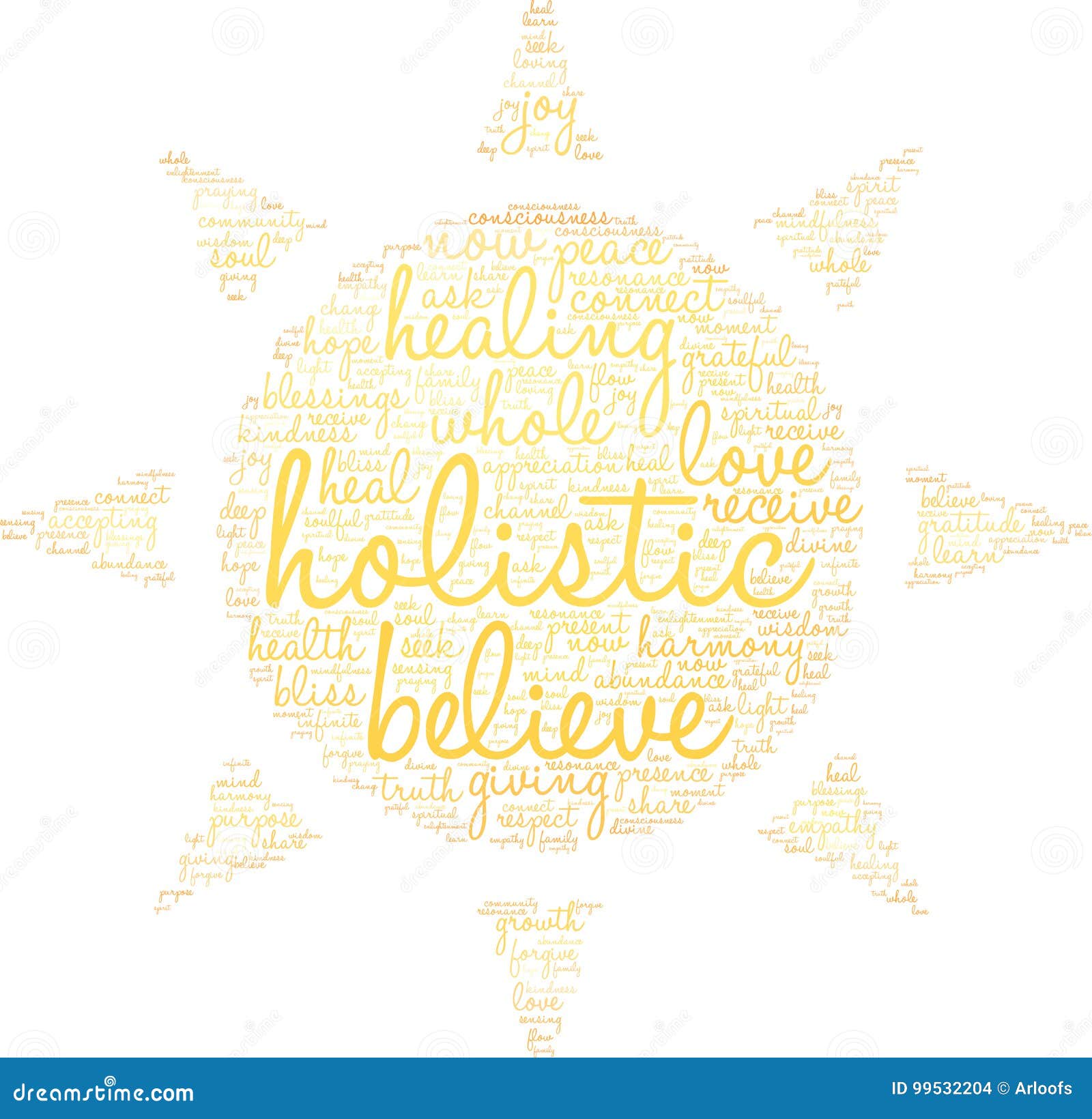 Holistic Word Cloud stock vector. Illustration of love - 99532204