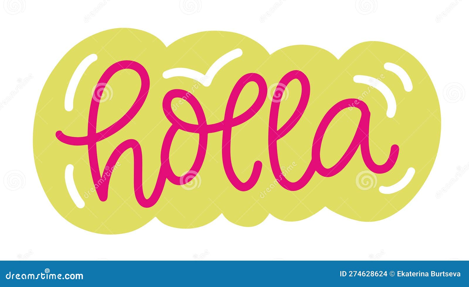Holla Speech Bubble. Comic Chat Sticker Message Stock Vector ...