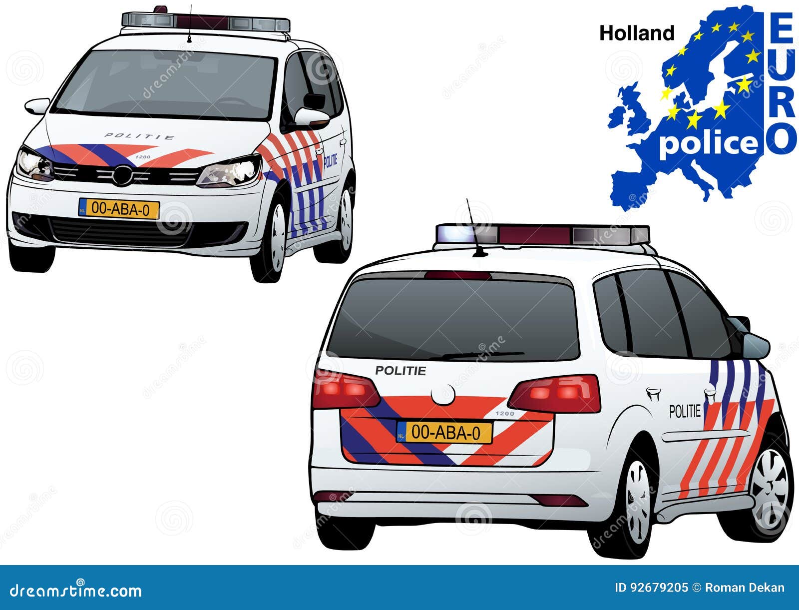 Holland Police Car vector illustratie. Illustration of holland - 92679205