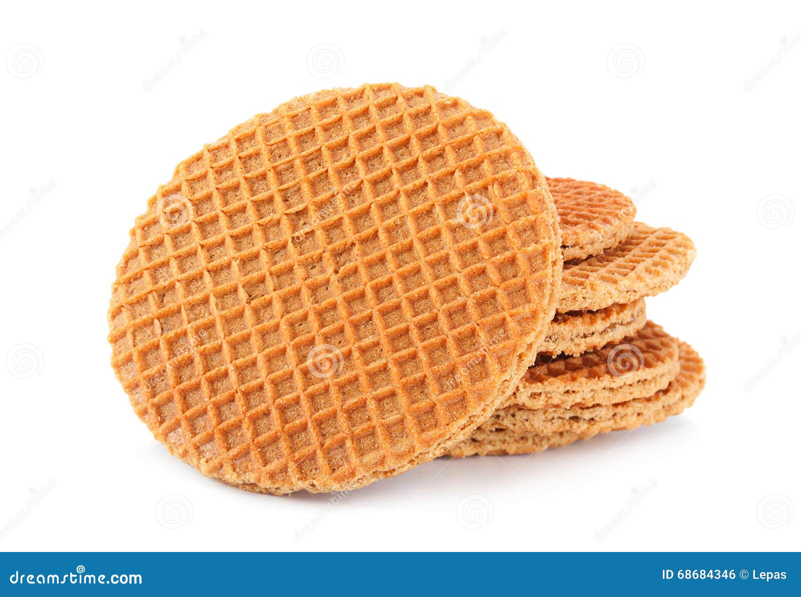 Holland Round Waffles on White Stock Photo - Image of butter, waffle ...