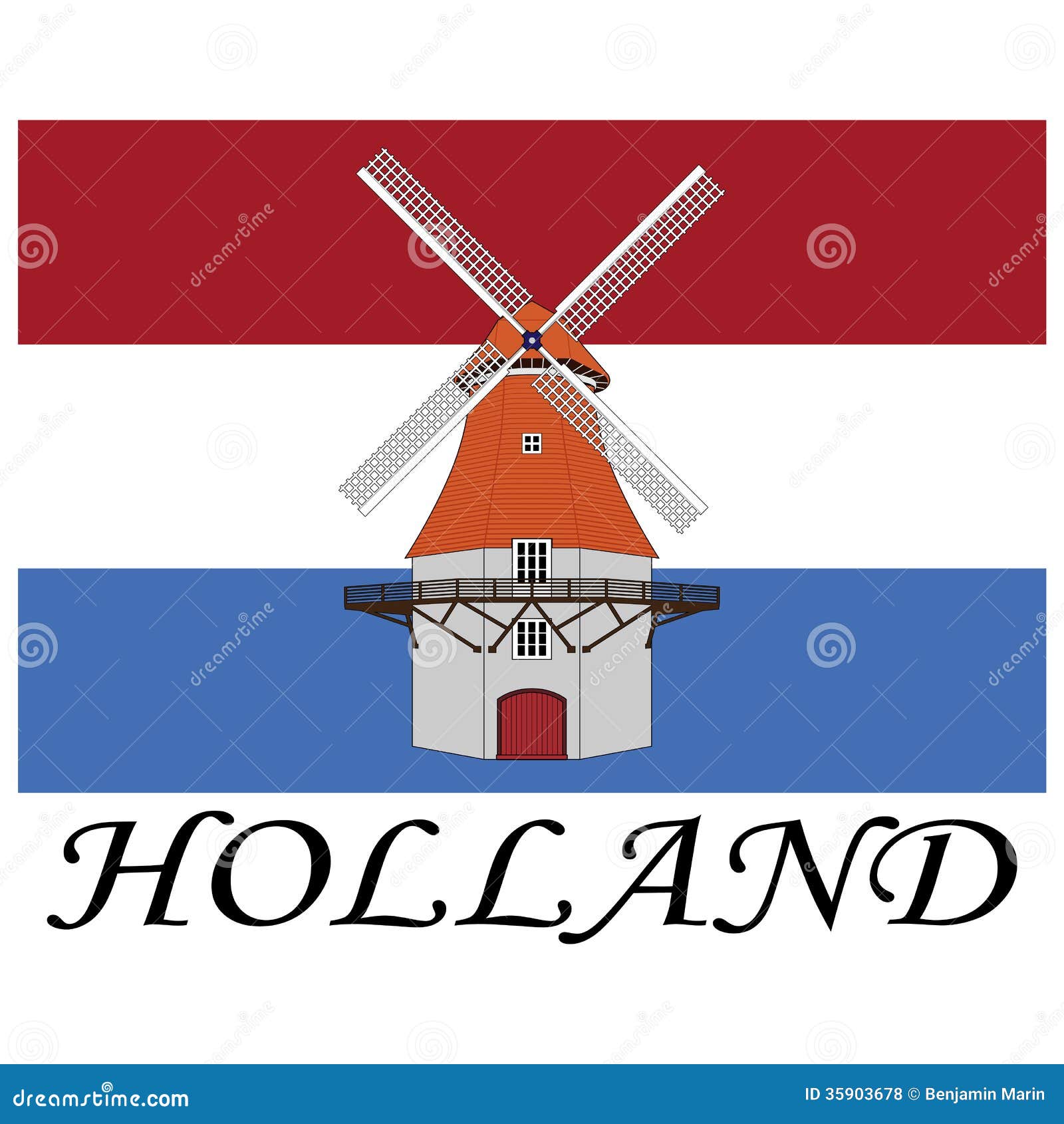 Holland stock vector. Illustration of travel, village - 35903678