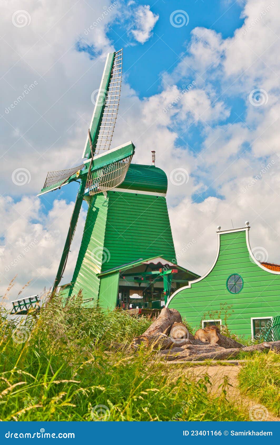 Holland windmill stock photo. Image of green, grass, farm - 23401166
