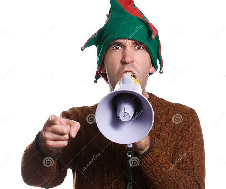 Hollering Elf stock image. Image of person, christmas - 11924441