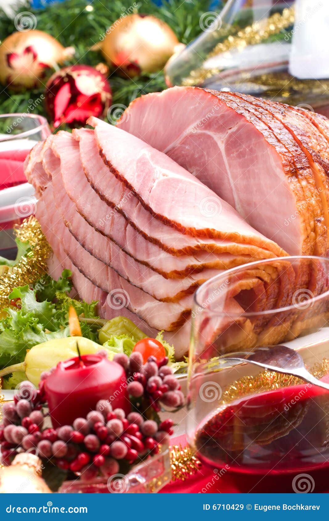 Holliday honey ham stock image. Image of buffet, pork - 6710429