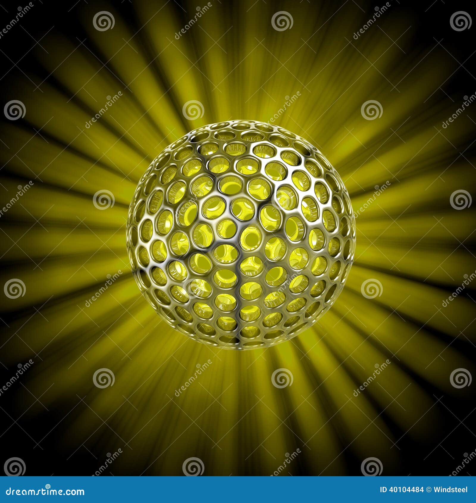 Hollow Ball Isolated With Glow Rays Royalty-Free Stock Photo ...