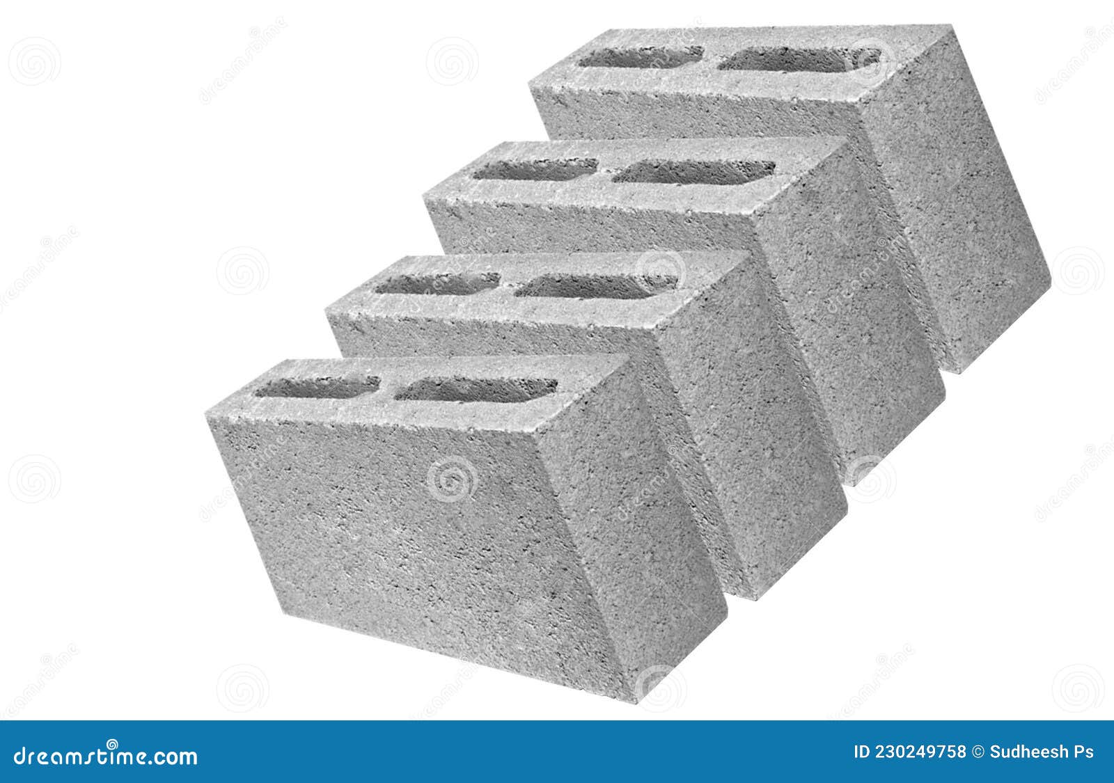 Hollow Bricks on the White Background Stock Photo - Image of grey ...