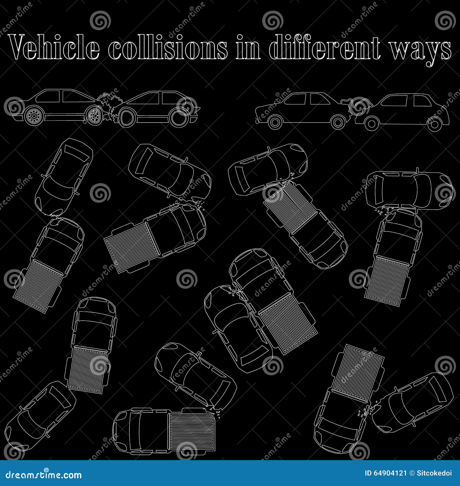 Hollow car crash sign stock vector. Illustration of endanger - 64904121