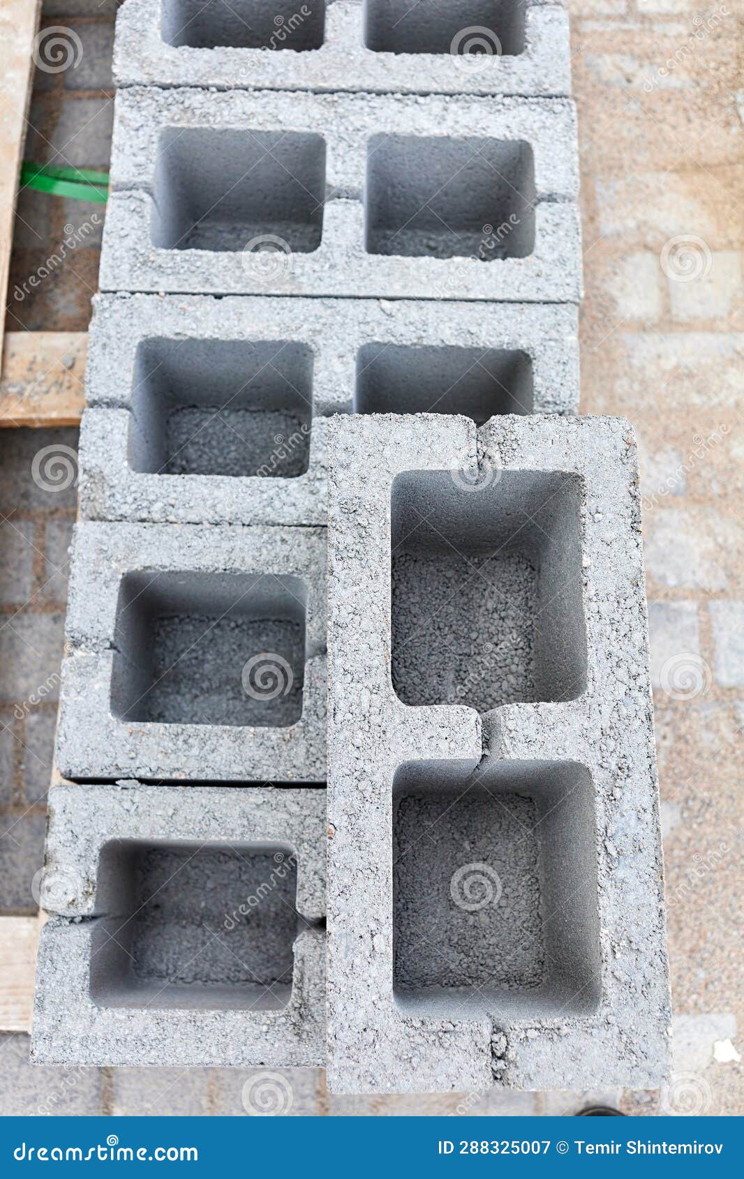 Hollow Concrete Wall Blocks Assembled on Pallets Stock Image - Image of ...