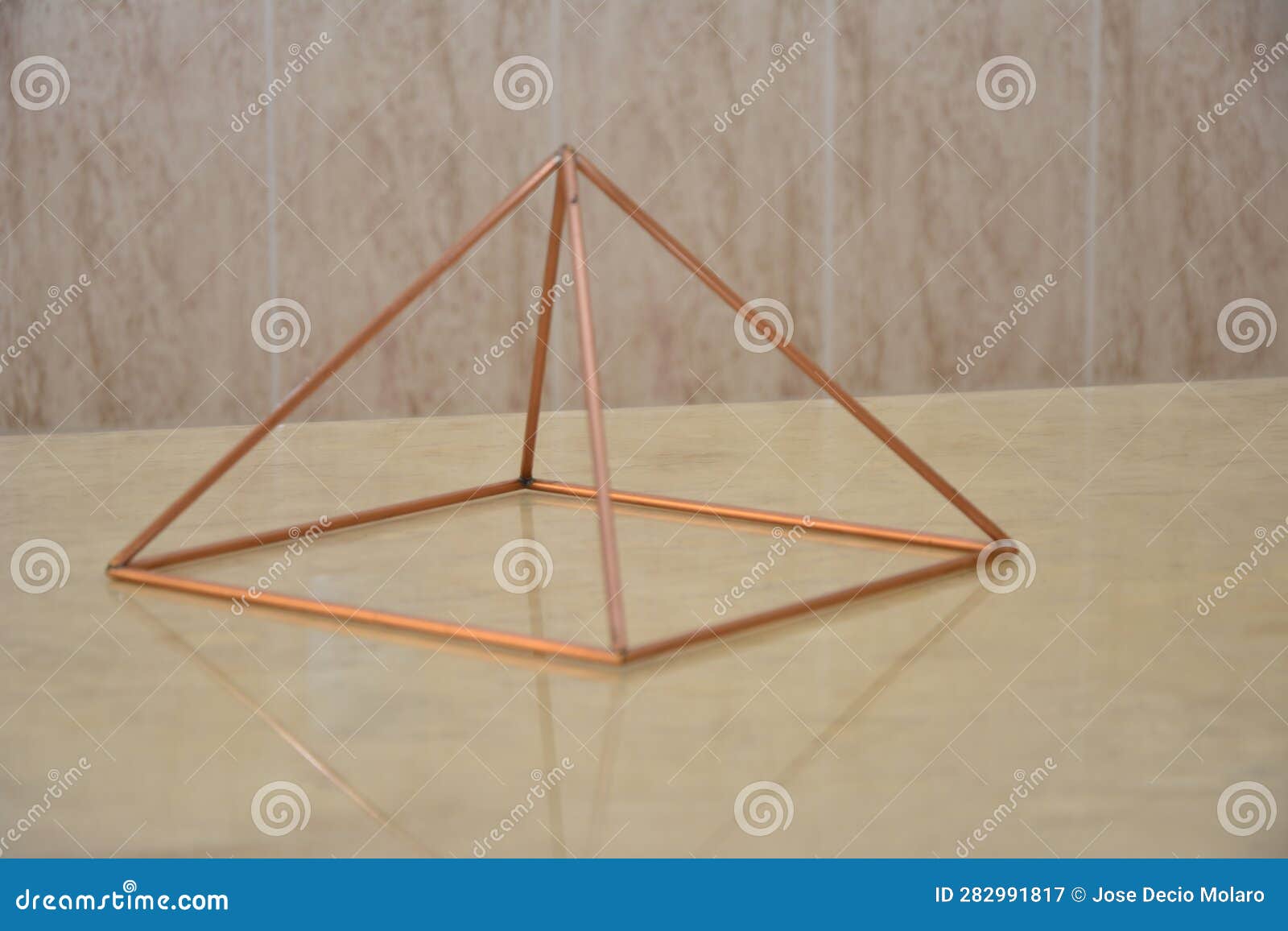 Hollow Copper Pyramid with Blurred Background. Selective Focus Stock ...