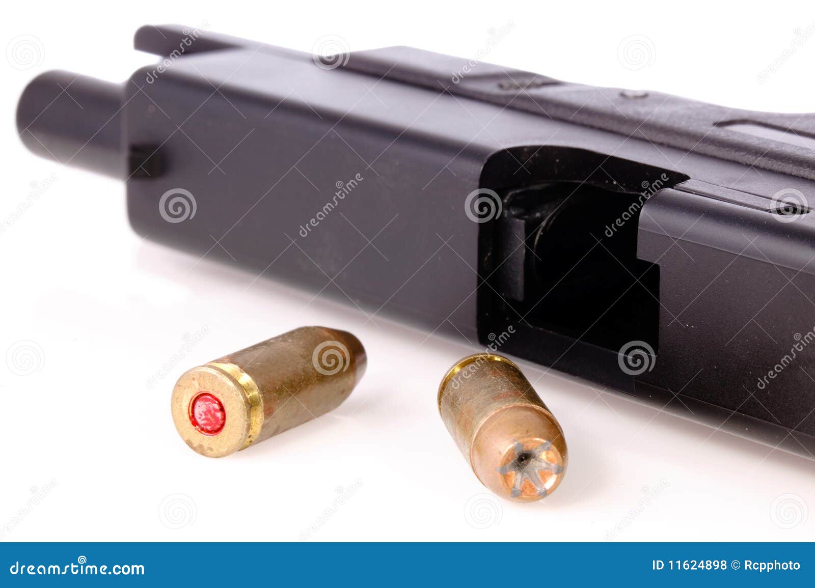 Hollow Point Bullet with Gun Stock Photo - Image of pistol, bullet ...