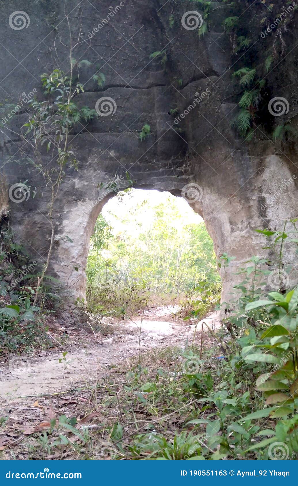 Hollow stone wall stock image. Image of river, arch - 190551163