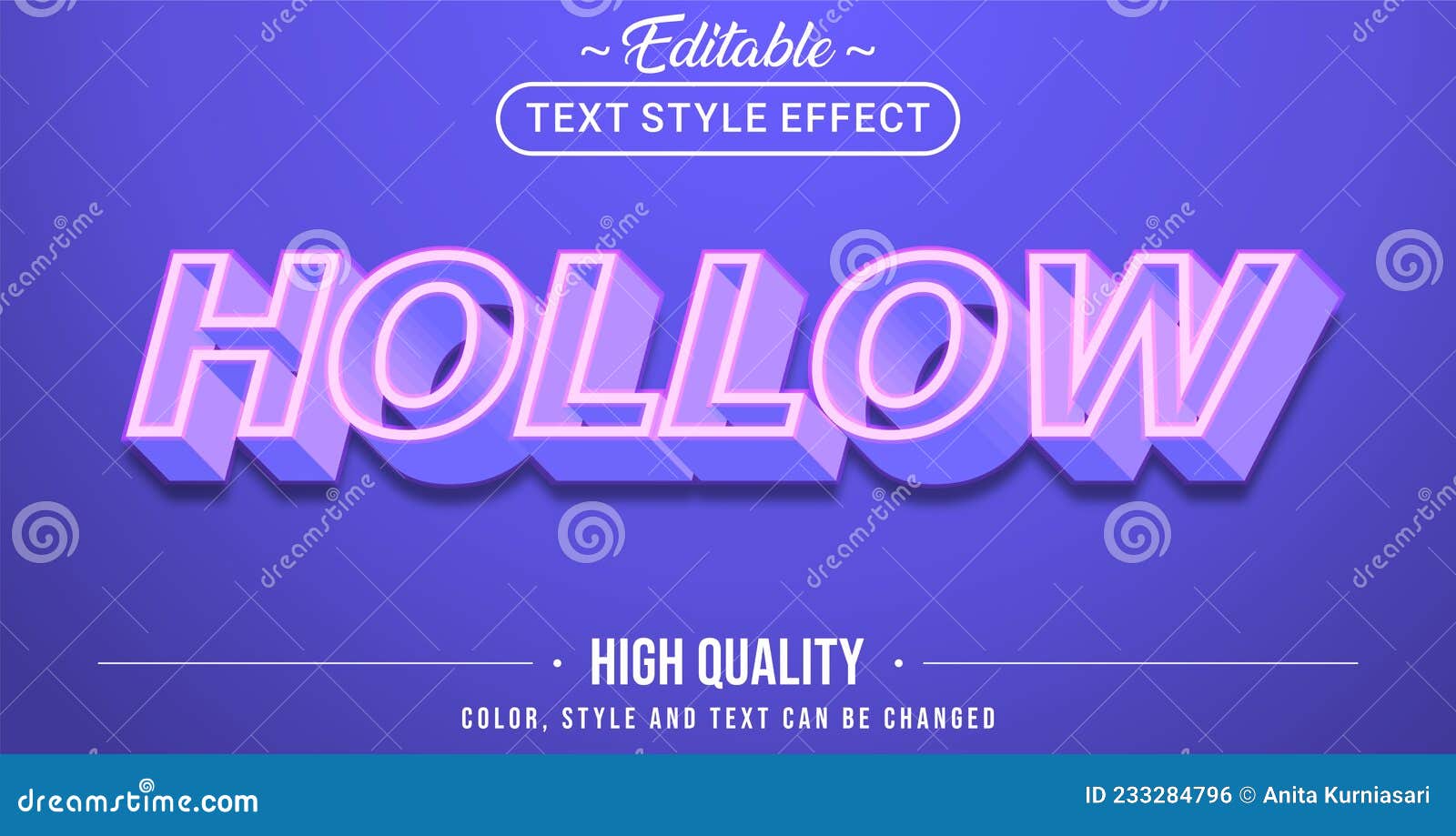 Hollow Text Effect - Editable Text Effect Stock Vector - Illustration ...