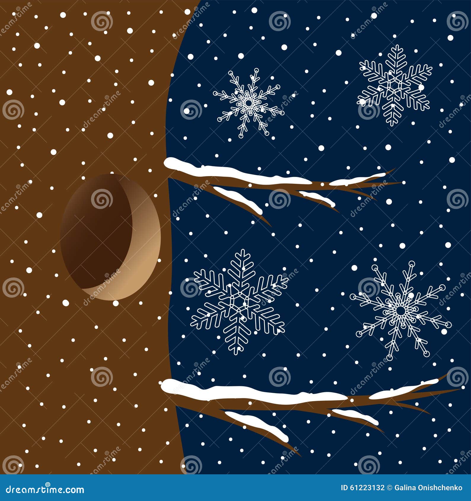 A Hollow in a Tree at the Night Sky Stock Vector - Illustration of blue ...