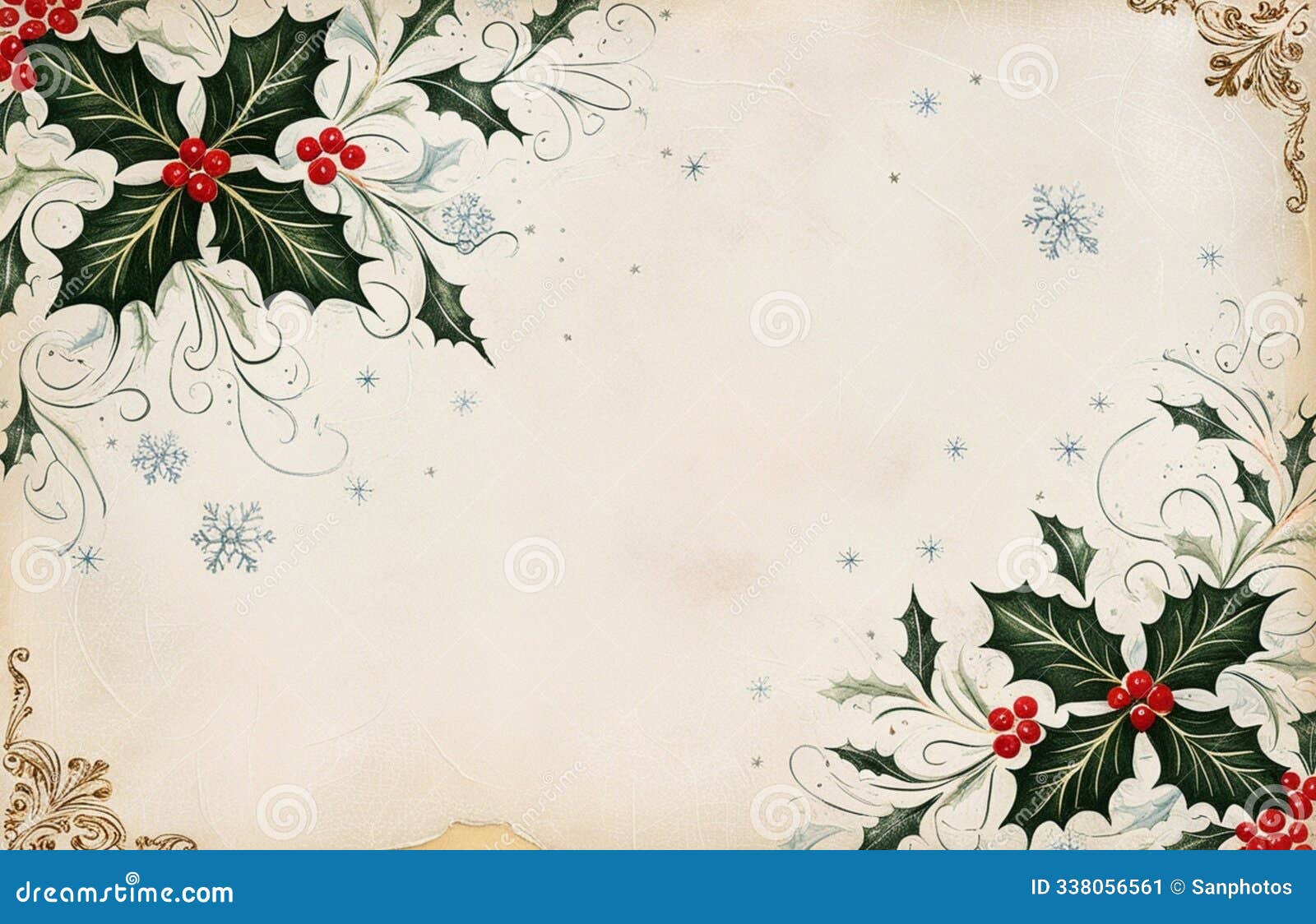 Vintage-Inspired Holly and Berry Christmas Scrapbooking Landscape ...