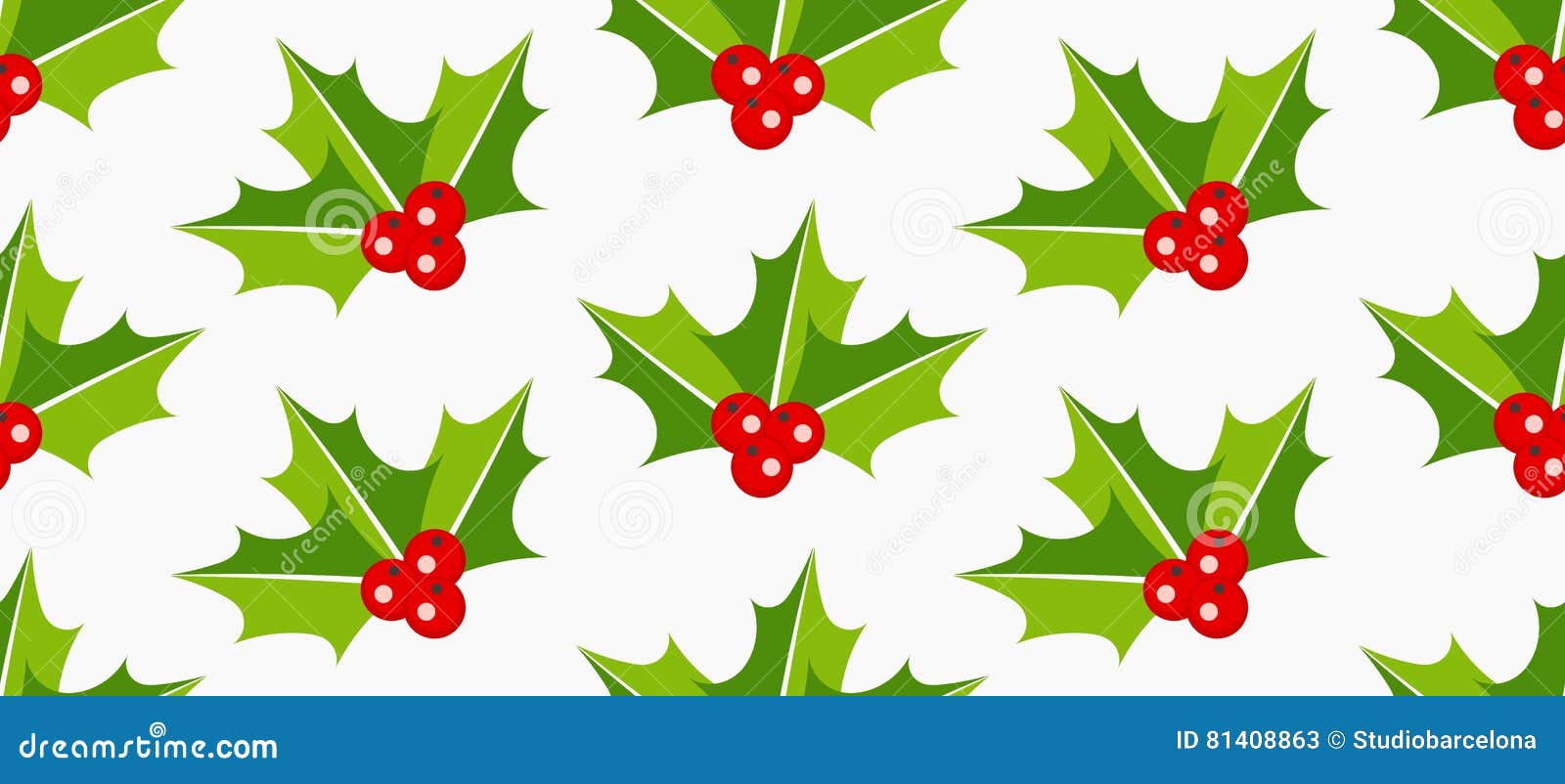 Holly Berries Seamless Pattern Stock Vector - Illustration of holiday ...