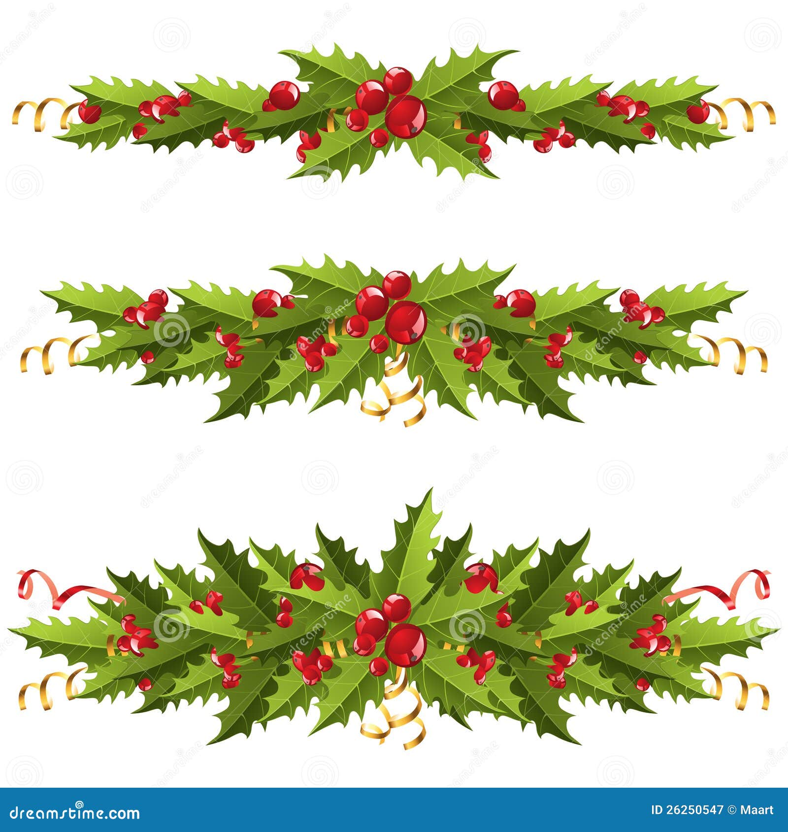 Christmas Holly Berry Border