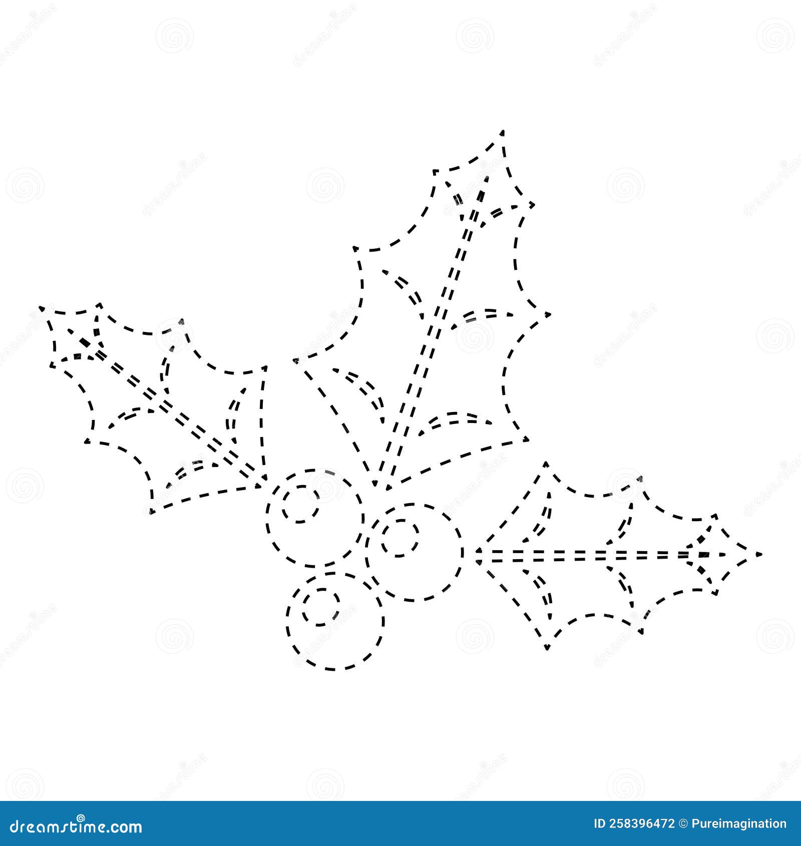 Holly Berry Tracing Worksheet for Kids Stock Vector - Illustration of ...