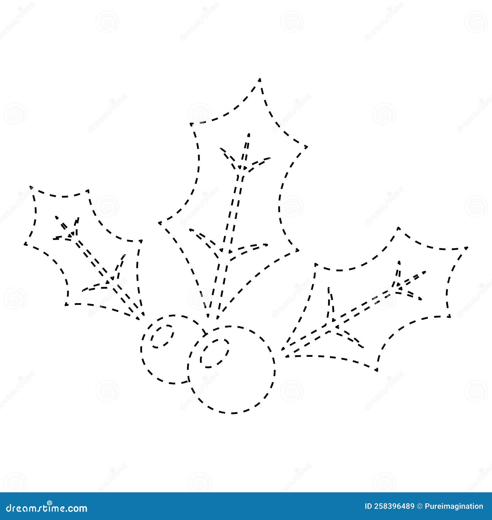 Holly Berry Tracing Worksheet for Kids Stock Vector - Illustration of ...