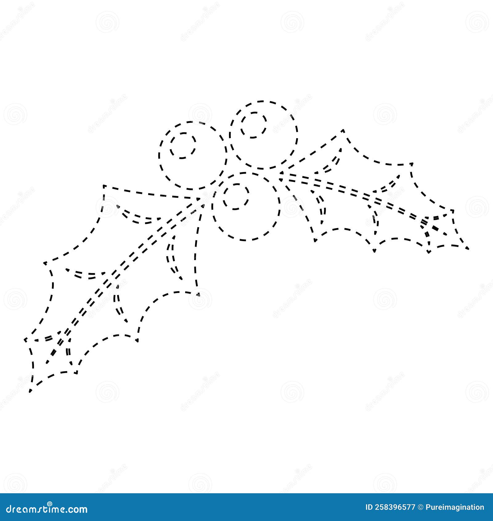 Holly Berry Tracing Worksheet for Kids Stock Vector - Illustration of ...