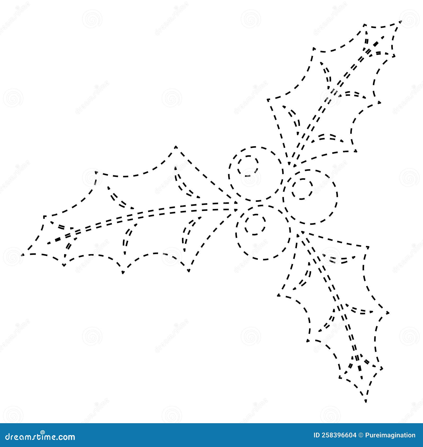 Holly Berry Tracing Worksheet for Kids Stock Vector - Illustration of ...