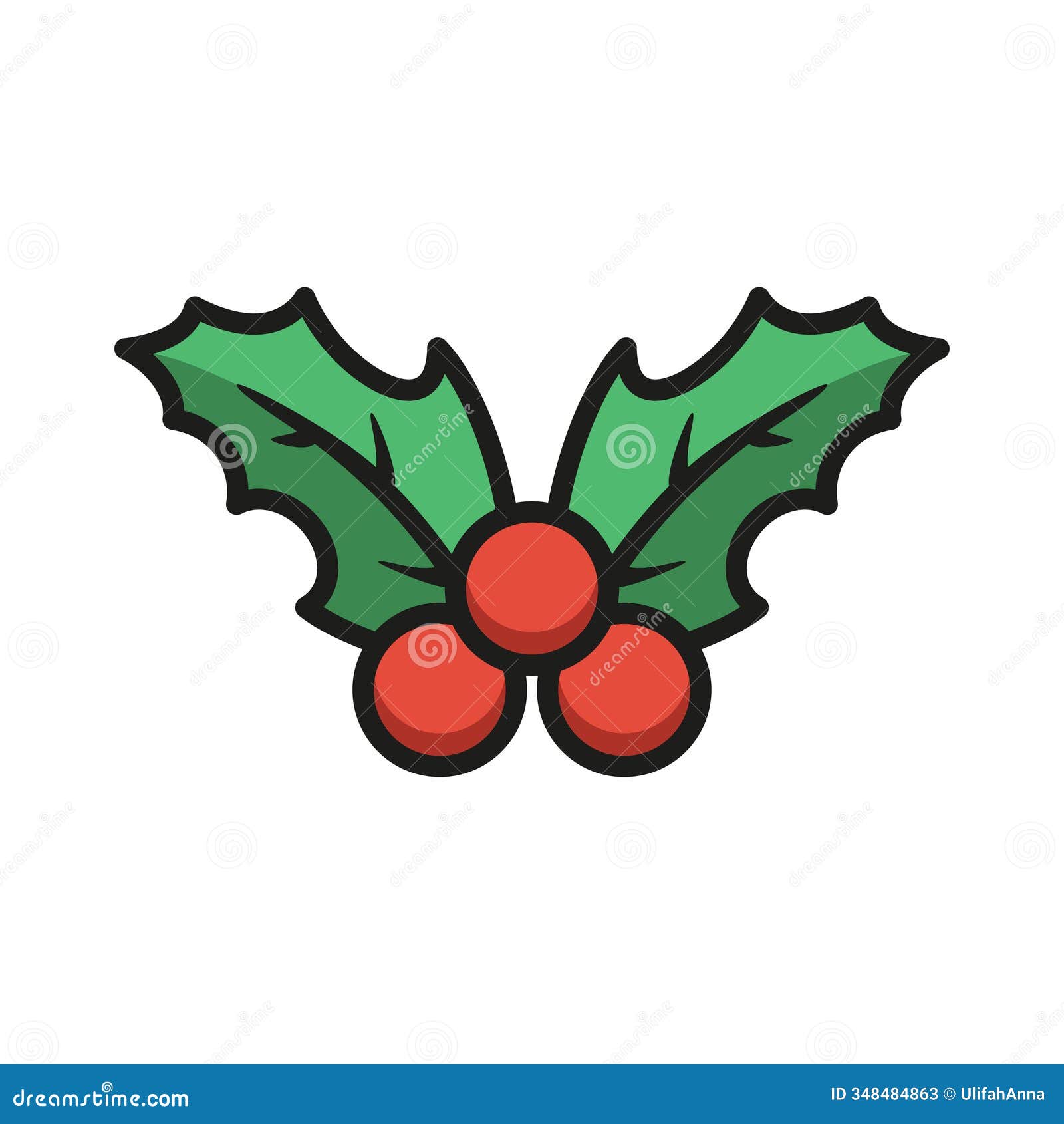 Holly Christmas Icon Vector Basic Design Simple and Modern Stock ...