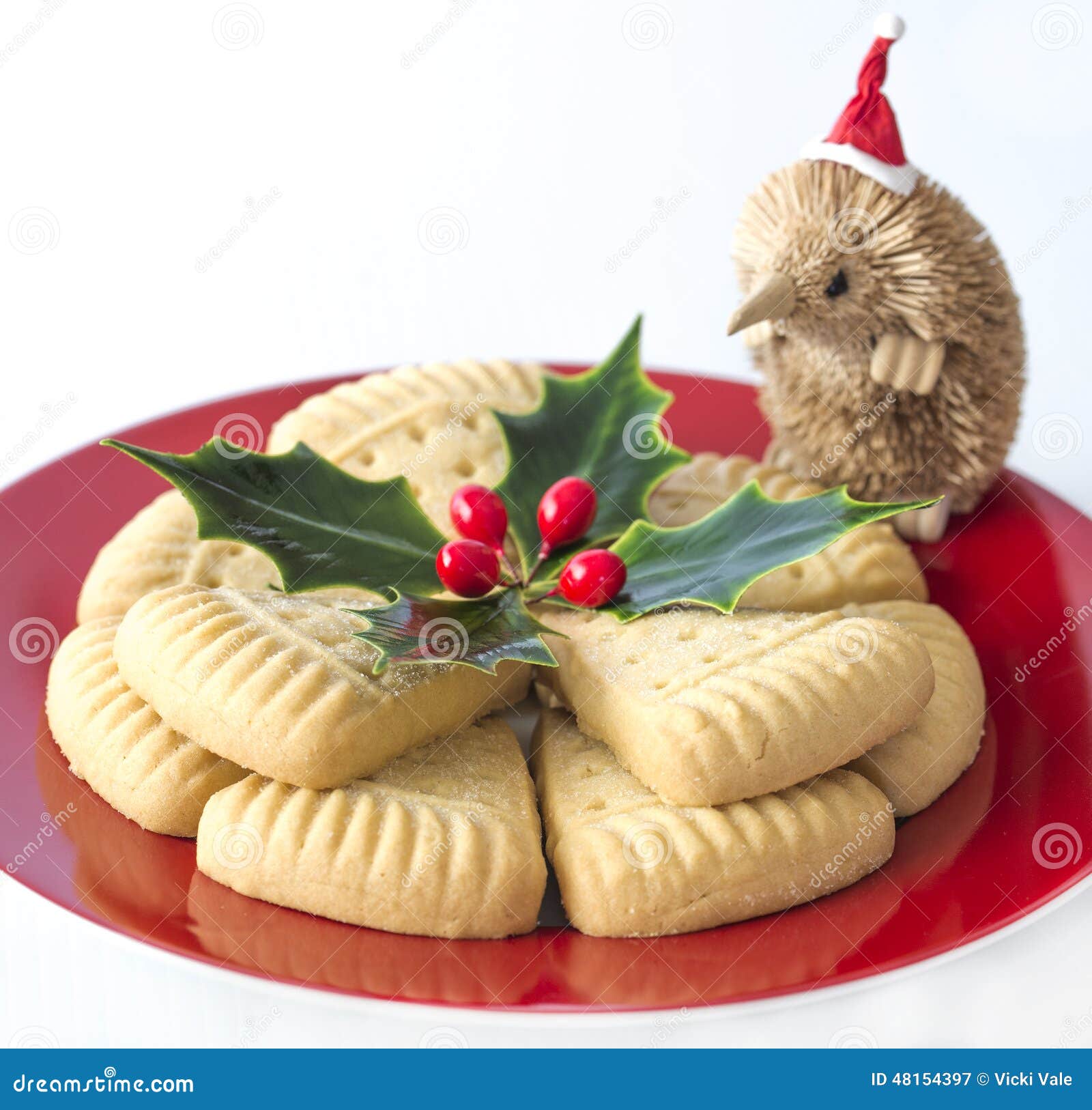 Holly, Christmas Shortbread with Santa. Stock Image - Image of ...