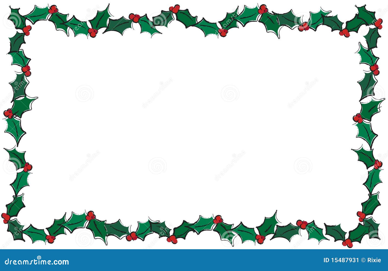 Holly frame stock vector. Illustration of greeting, copy - 15487931